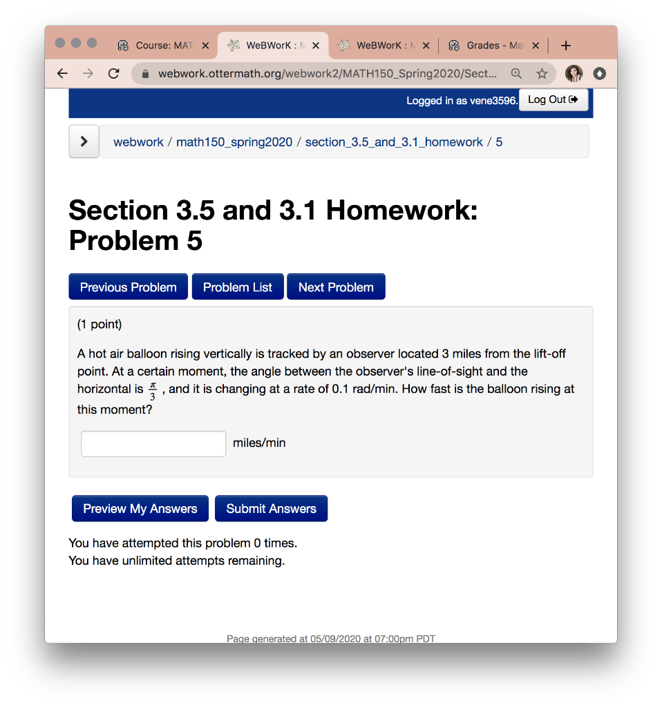 Solved • + Course: MAT * WebWork : N * WebWork : N * | * | Chegg.com