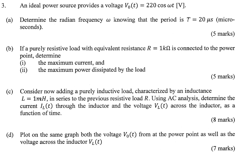 Solved An ideal power source provides a voltage | Chegg.com