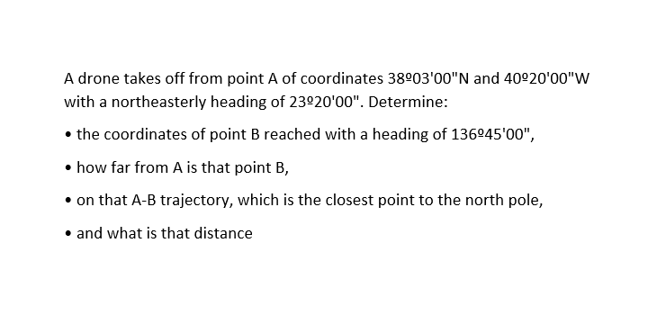 Solved A drone takes off from point A of coordinates | Chegg.com