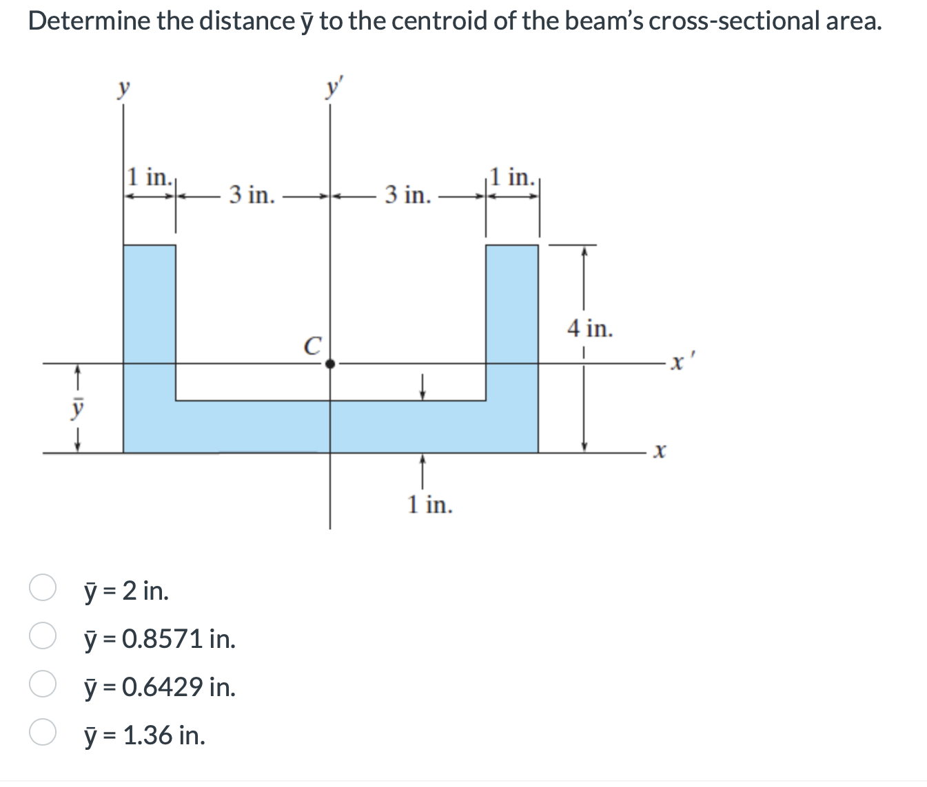Solved by an EXPERT Determine the distance ?bar (y) to ﻿the centroid of ...