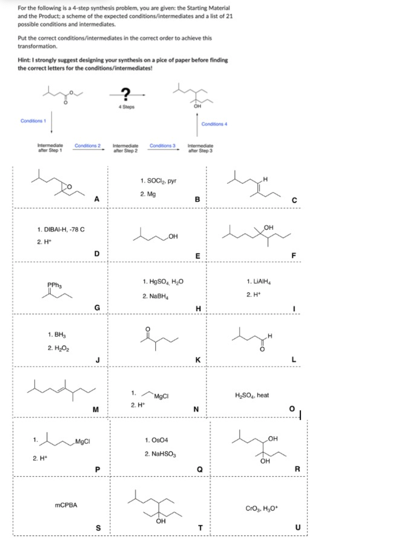 Solved For the following is a 4-step synthesis problem, you | Chegg.com