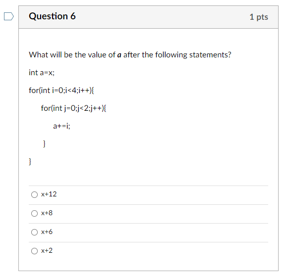 Solved What will be the value of a after the following | Chegg.com