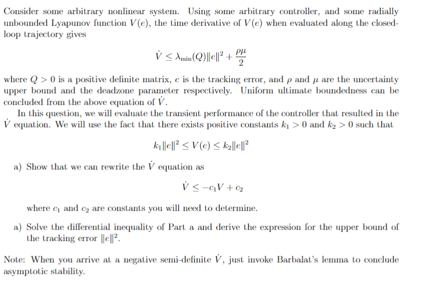 Solved Consider some arbitrary nonlinear system. Using some | Chegg.com