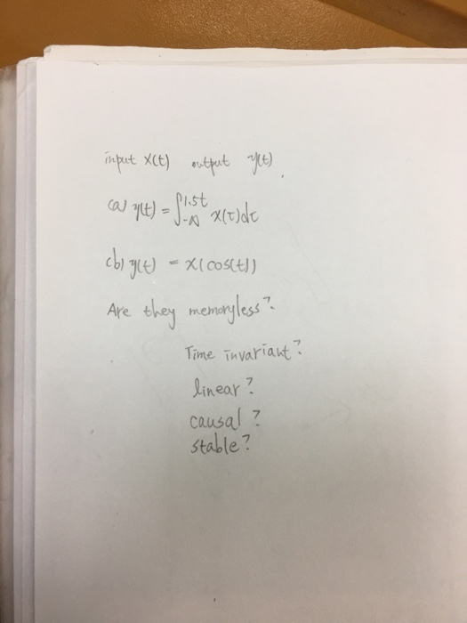 Solved Input x(t) output y(t) (a) y(t) = | Chegg.com Solved Input x(t) output y(t) (a) y(t) = | Chegg.com