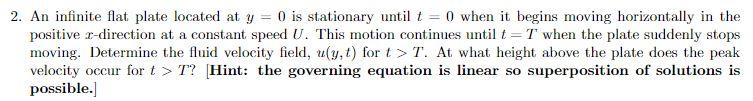 Solved 2. An infinite flat plate located at y = 0 is | Chegg.com