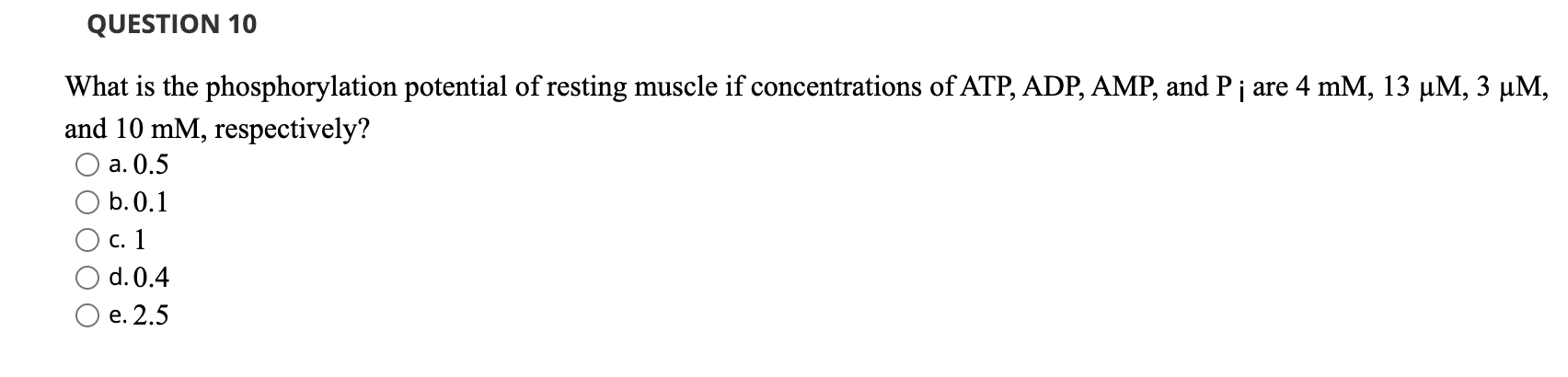 Solved What is the phosphorylation potential of resting | Chegg.com