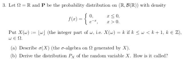 3. Let 12 = R and P be the probability distribution | Chegg.com