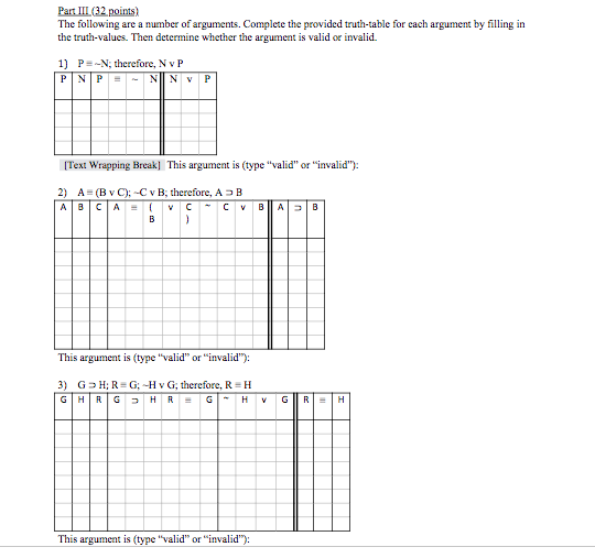 Module 9: Truth-Tables for Propositions and Arguments | Chegg.com