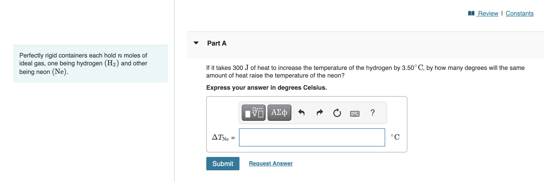 Solved Perfectly rigid containers each hold n moles of ideal | Chegg.com