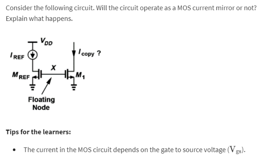 Solved Consider the following circuit. Will the circuit | Chegg.com