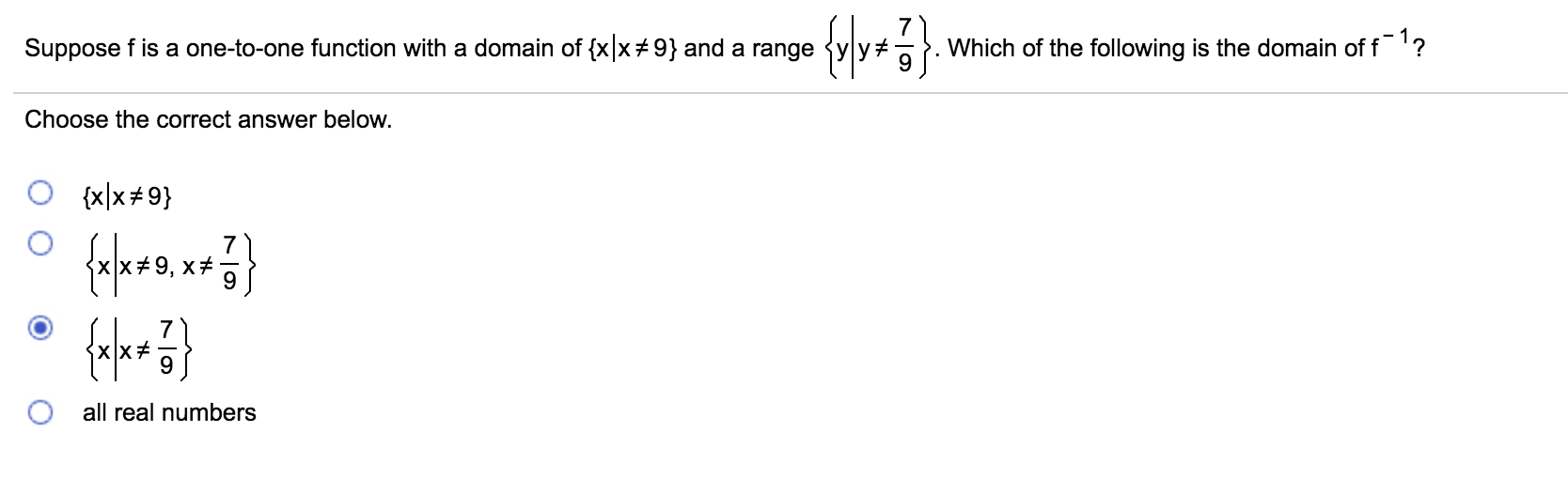 Solved Suppose f is a one-to-one function with a domain of | Chegg.com