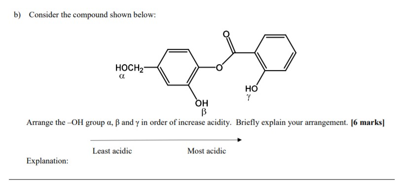 Solved b) Consider the compound shown below: HOCH2 Arrange | Chegg.com