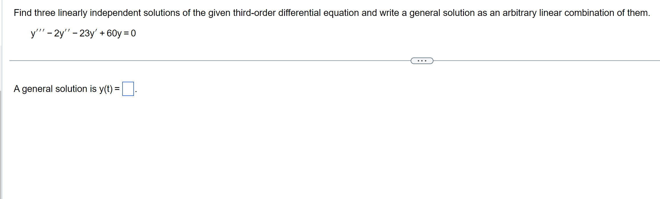 Solved Find three linearly independent solutions of the | Chegg.com