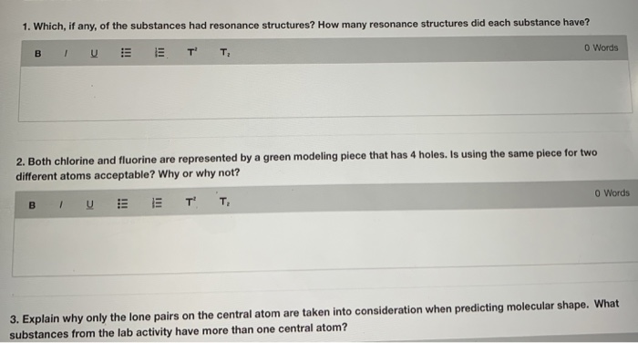 Solved Data Table 2: VSEPR Names and Atoms Molecule or lon | Chegg.com