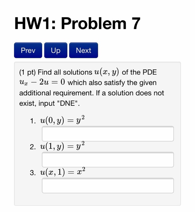 Solved HW1: Problem 3 Prev Up Next (1 pt) Consider the | Chegg.com