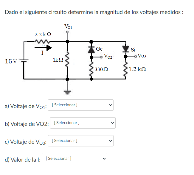 Solved Dado el siguiente circuito determine la magnitud de | Chegg.com