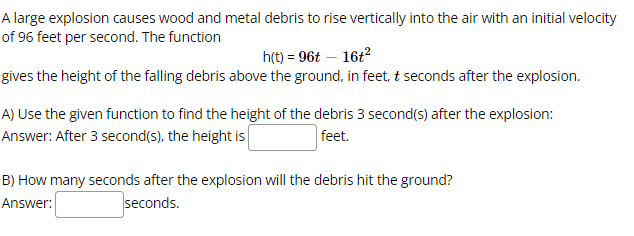 Solved A large explosion causes wood and metal debris to | Chegg.com