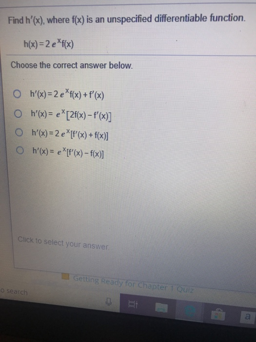 Solved Find h'(x), where f(x) is an unspecified | Chegg.com