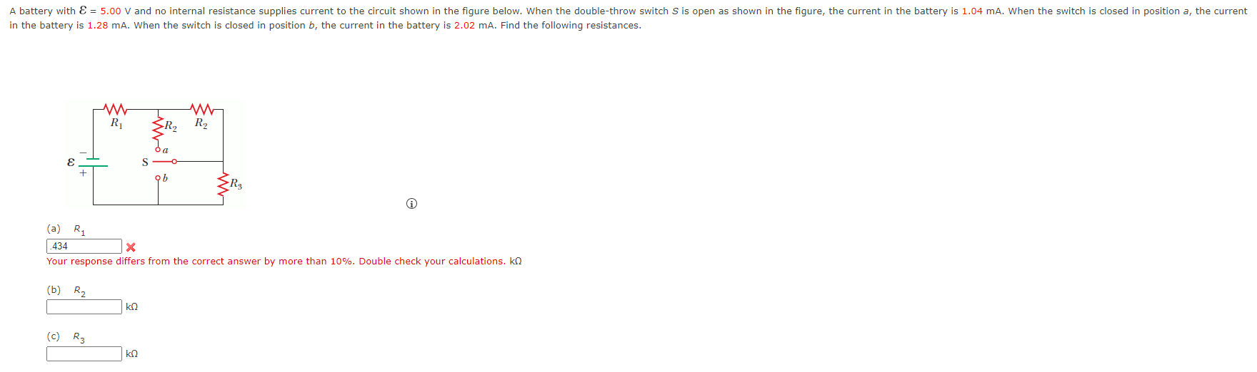 Solved (a) R1 Your response differs from the correct answer | Chegg.com