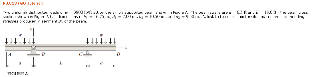 Solved Two uniformly distributed loads of w=3800 lb/ft act | Chegg.com