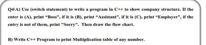 Solved Q4a Use Switch Statement To Write A Program In 9141