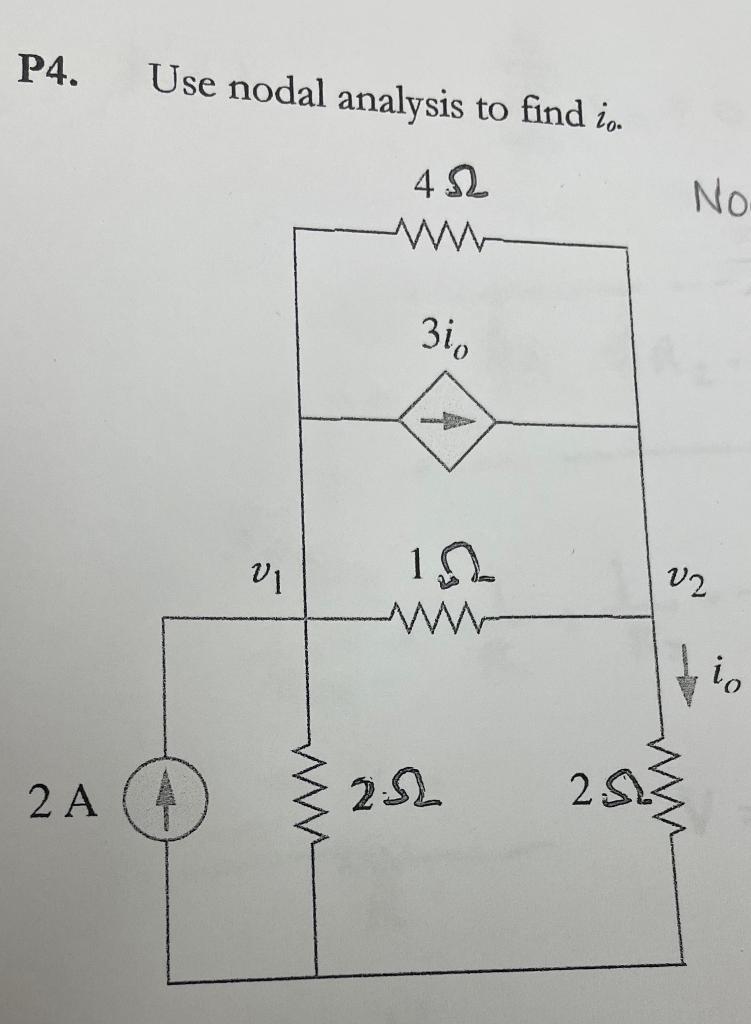 Solved P4. Use nodal analysis to find i0. | Chegg.com