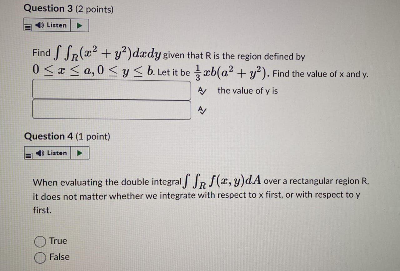 Solved Find ∬R(x2+y2)dxdy given that R is the region defined | Chegg.com