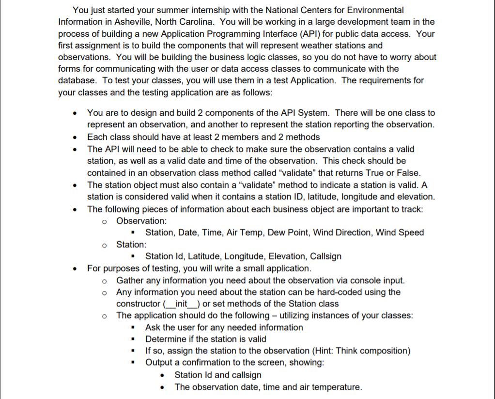 Complete in Python You just started your summer | Chegg.com