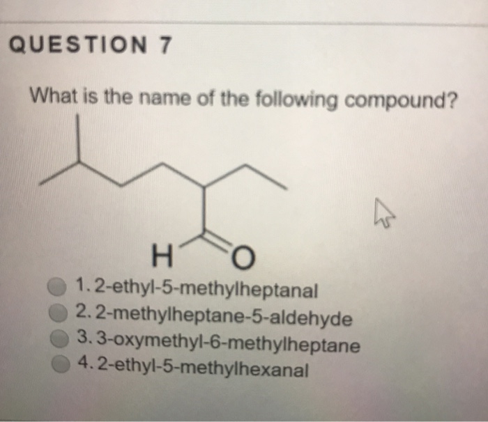 Solved QUESTION 7 What is the name of the following | Chegg.com