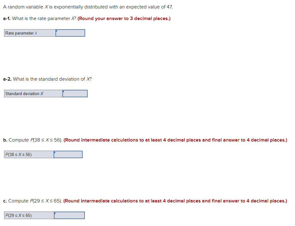 Solved A random variable X is exponentially distributed with | Chegg.com