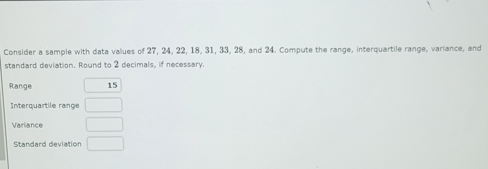 Solved Consider A Sample With Data Values Of 2096