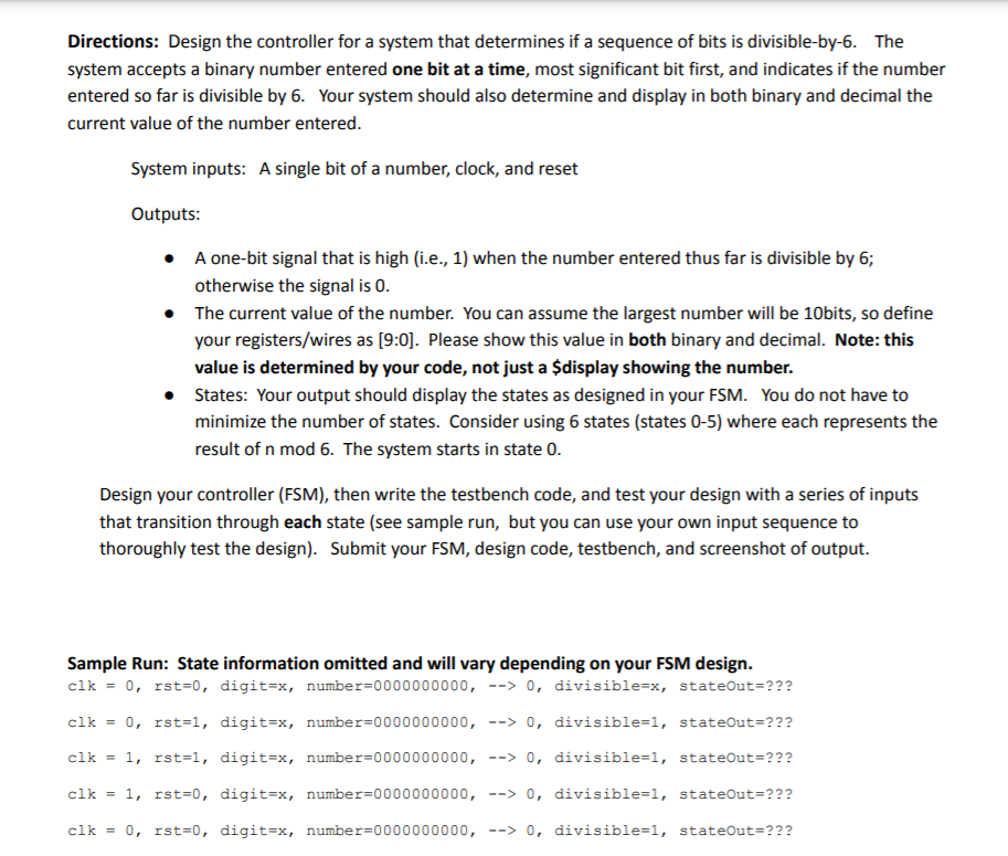 Directions: Design the controller for a system that | Chegg.com