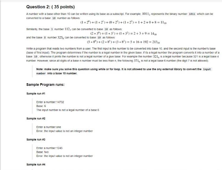 A number with a base other than 10 can be written | Chegg.com