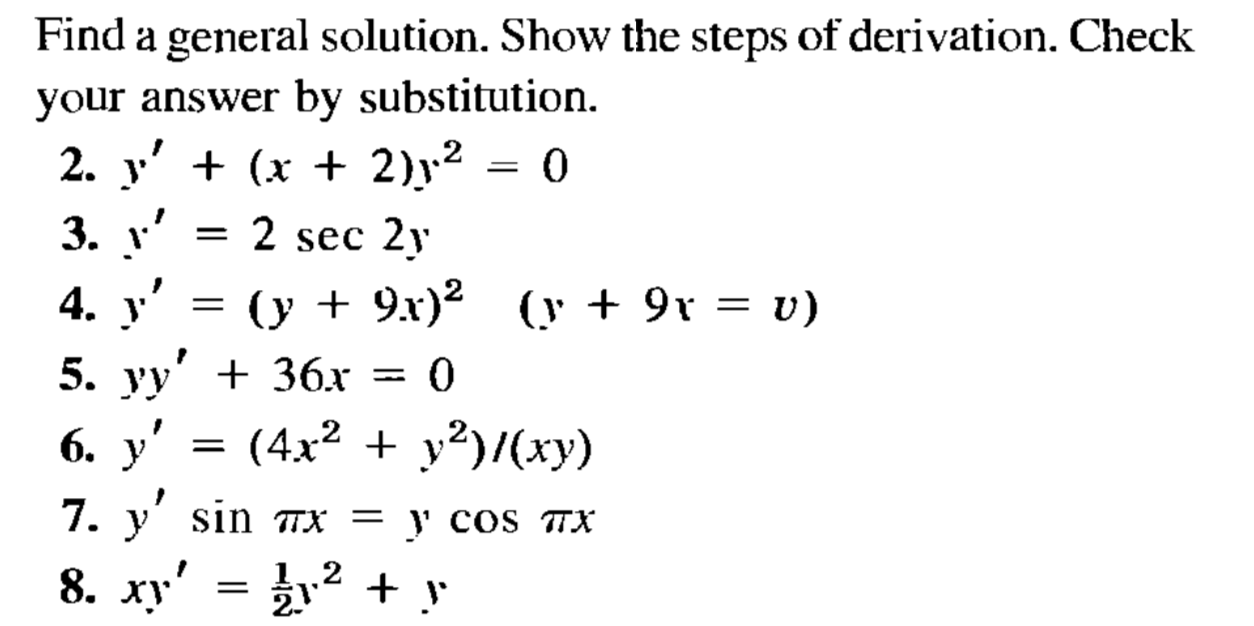 Solved Find a general solution. Show the steps of | Chegg.com