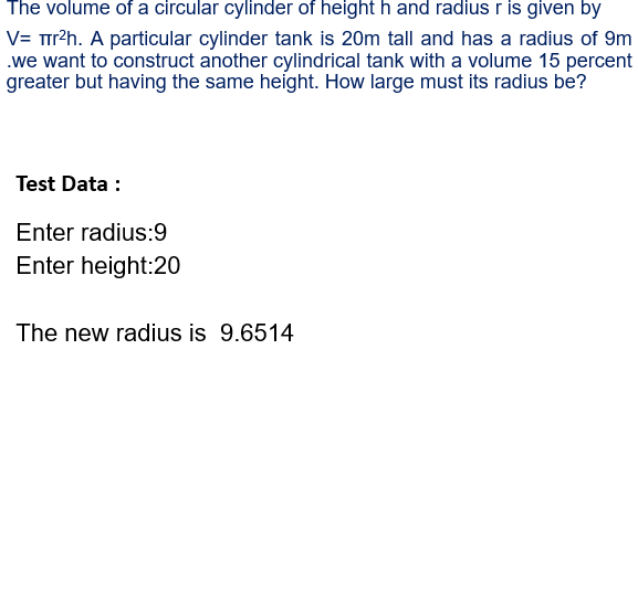 Solved The volume of a circular cylinder of height h and | Chegg.com