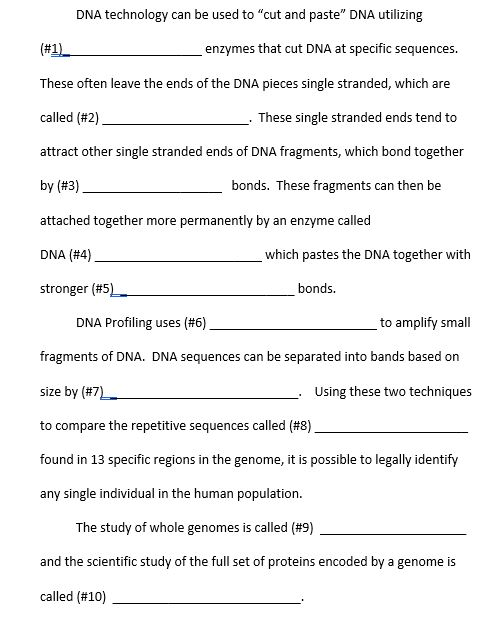 Solved DNA technology can be used to "cut and paste" DNA | Chegg.com