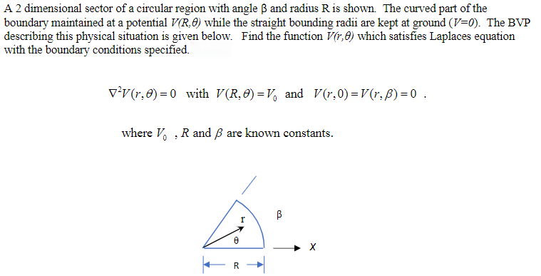 Solved A 2 dimensional sector of a circular region with | Chegg.com