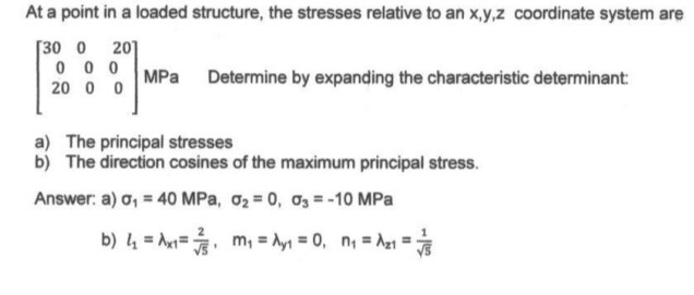 Solved At a point in a loaded structure, the stresses | Chegg.com
