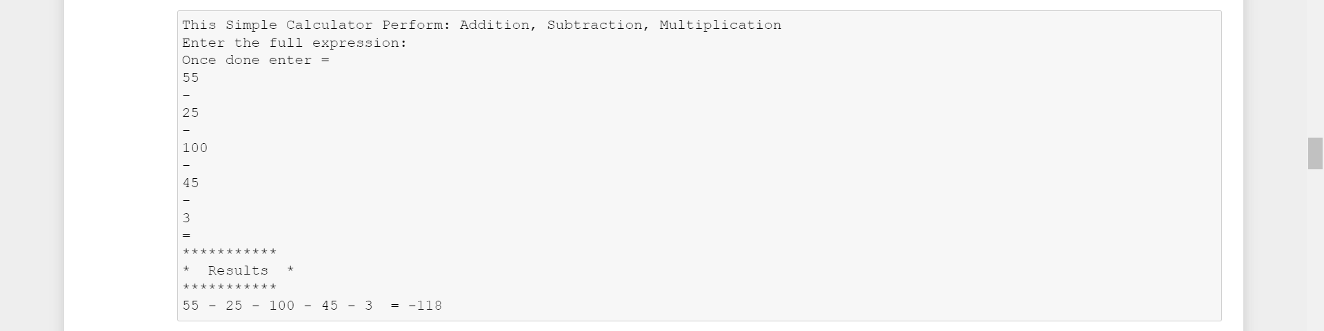 Solved Question 1 Simple Calculator We will be buidling a | Chegg.com