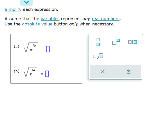 Solved Simplify each expression. Assume that the variables | Chegg.com