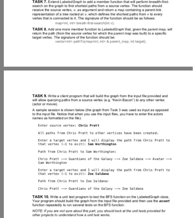 Solved TASK 7.Extend Labeled Graph to add a member function | Chegg.com