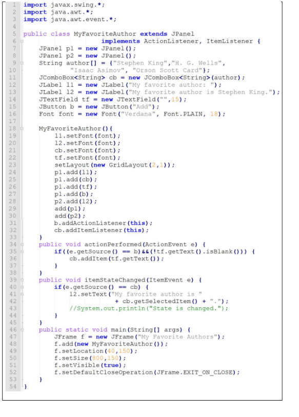 Solved 22 import javax.swing. *; 2 import java.awt.*; 3 | Chegg.com