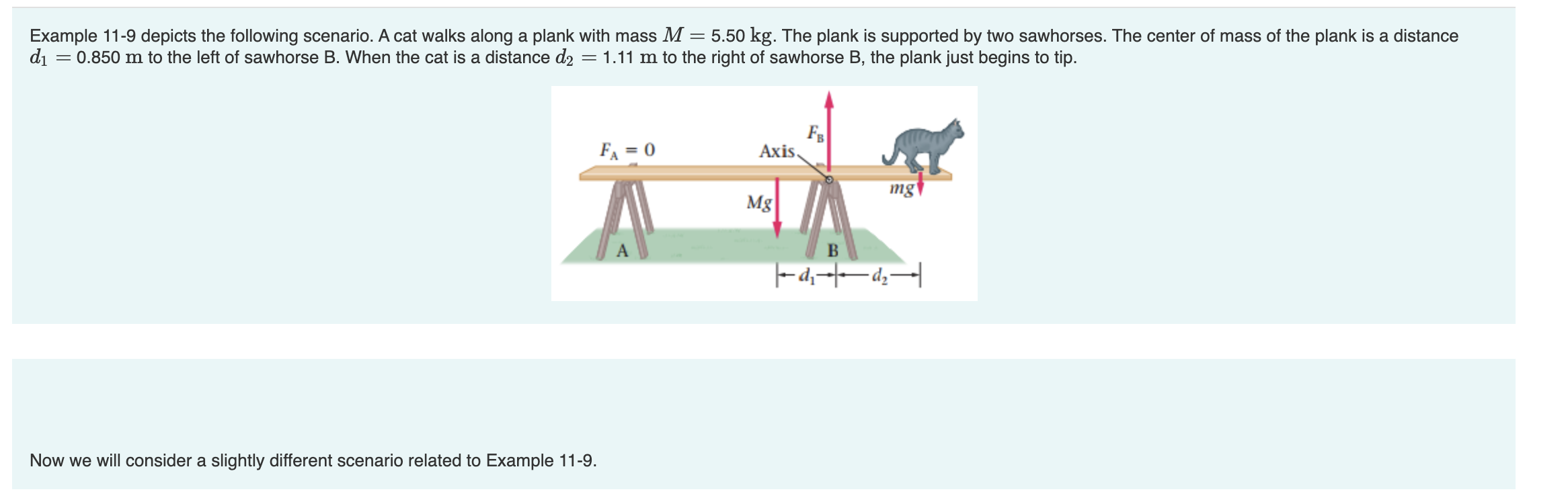 Solved Example 11-9 depicts the following scenario. A cat | Chegg.com