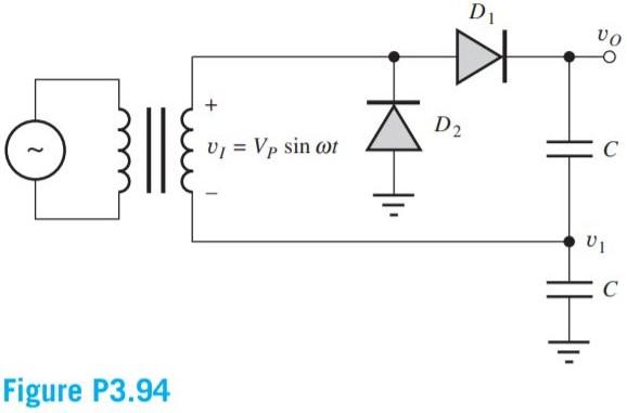 Solved and vi Draw the voltage waveforms at nodes vo for the | Chegg.com