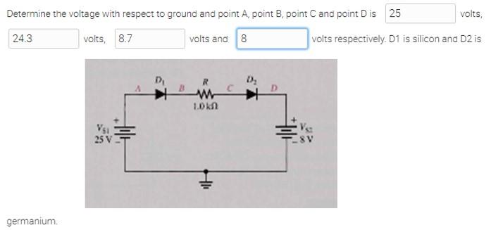 Solved Determine the voltage with respect to ground and | Chegg.com