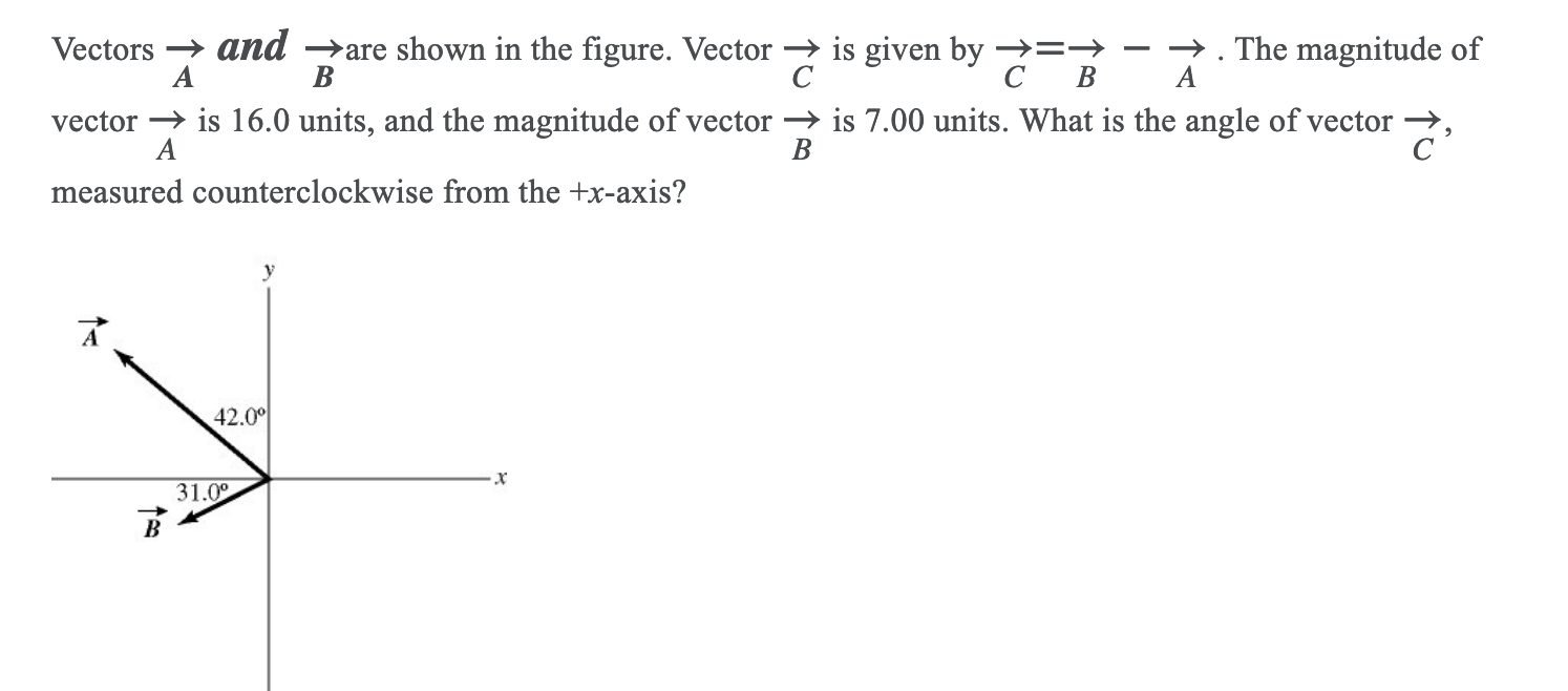 Solved Vectors → and are shown in the figure. Vector → is | Chegg.com
