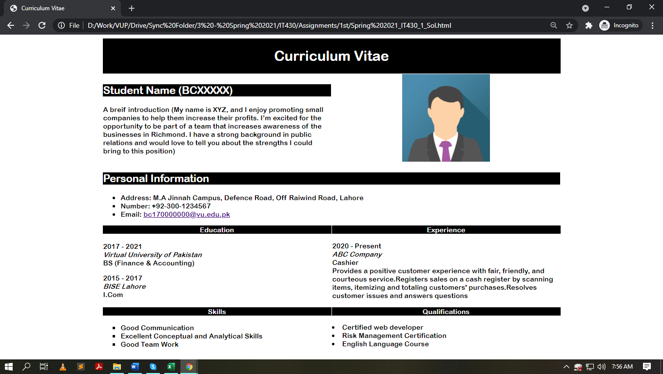 Solved Using HTML editor, make a page similar to below and | Chegg.com