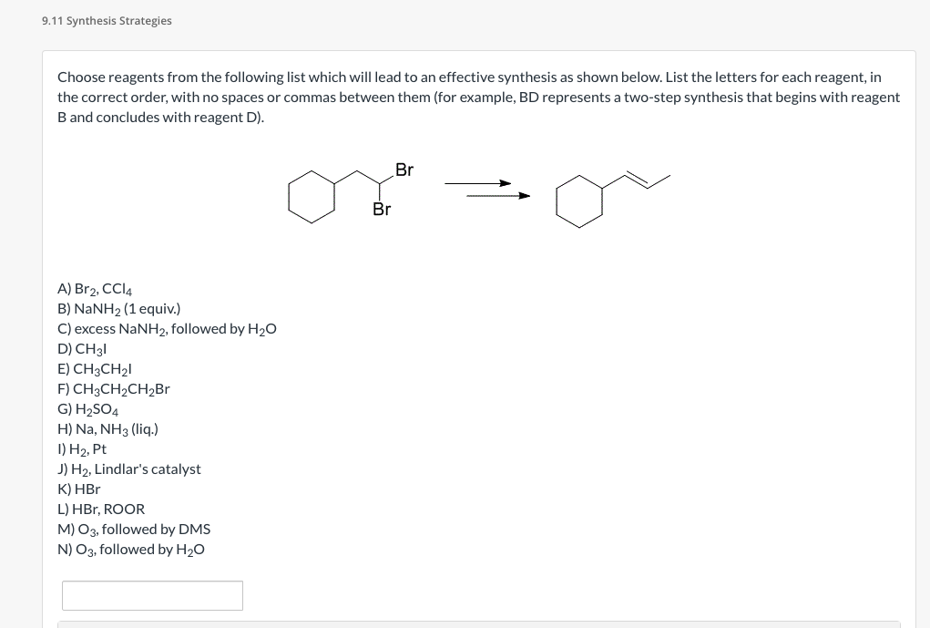 Solved Choose reagents from the following list which will | Chegg.com
