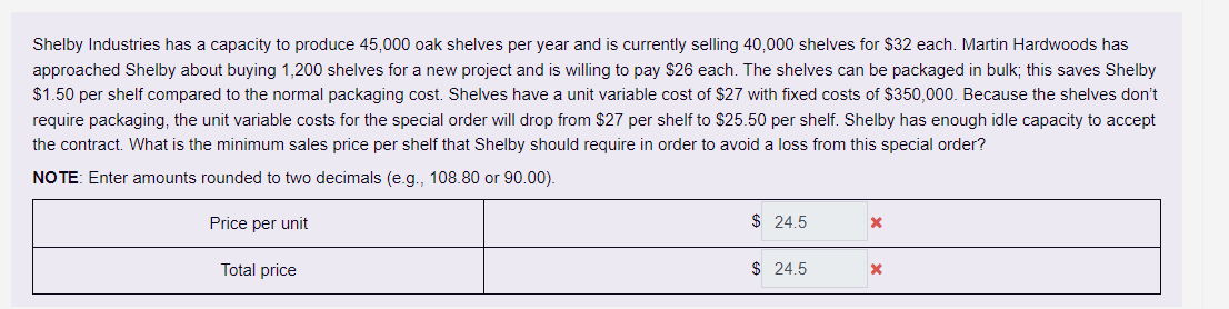 Solved Shelby Industries has a capacity to produce 45,000 | Chegg.com