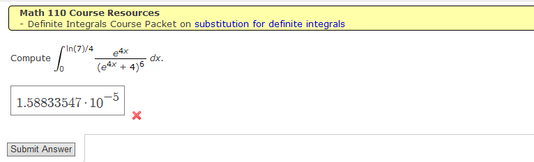 Solved Math 110 Course Resources - Definite Integrals Course | Chegg.com